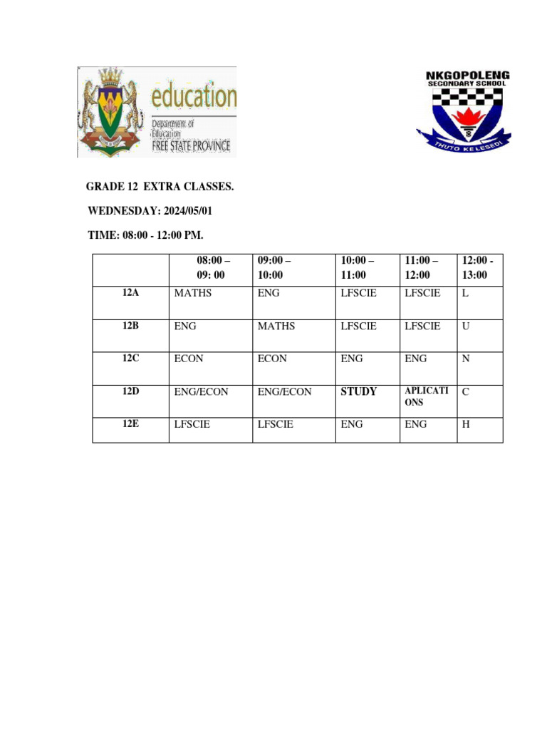 Workers Day Time Table | PDF