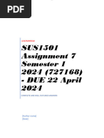 Sus1501 Assignment 7 | PDF