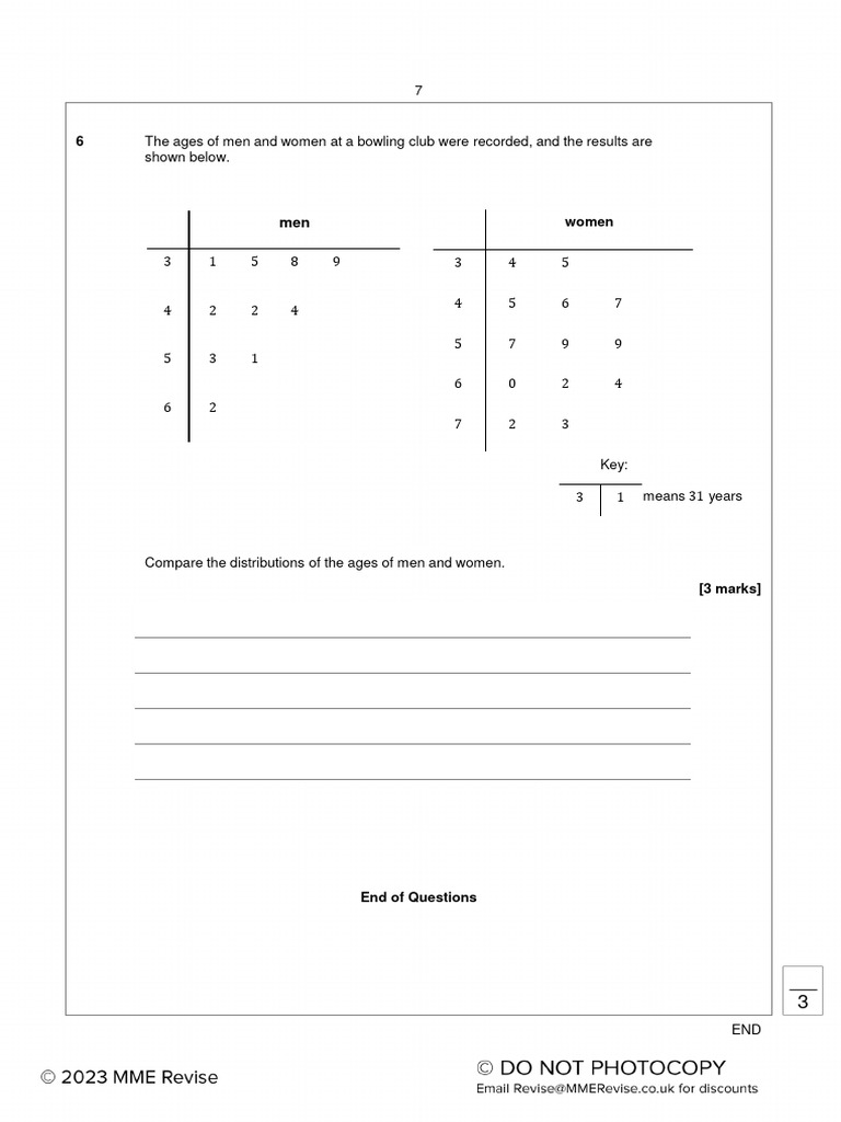 Stem and Leaf Questions - MME | PDF