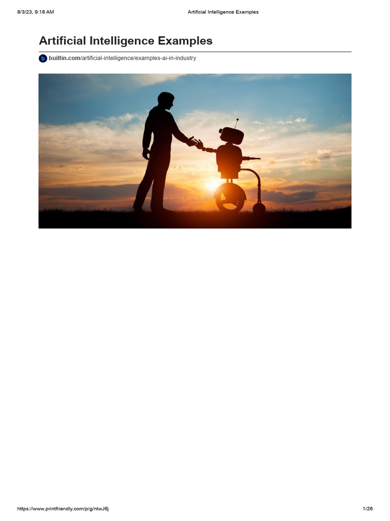 Artificial Intelligence Examples | PDF | Intelligence (AI) & Semantics | Artificial Intelligence