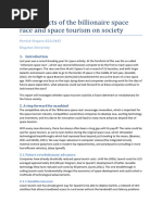 Ethical Implications of Space Tourism | PDF | Outer Space | Space ...