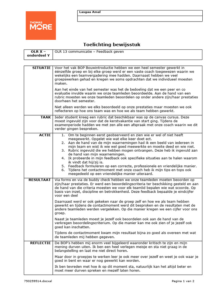Bewijsstuk 2 - Olr 13 | PDF