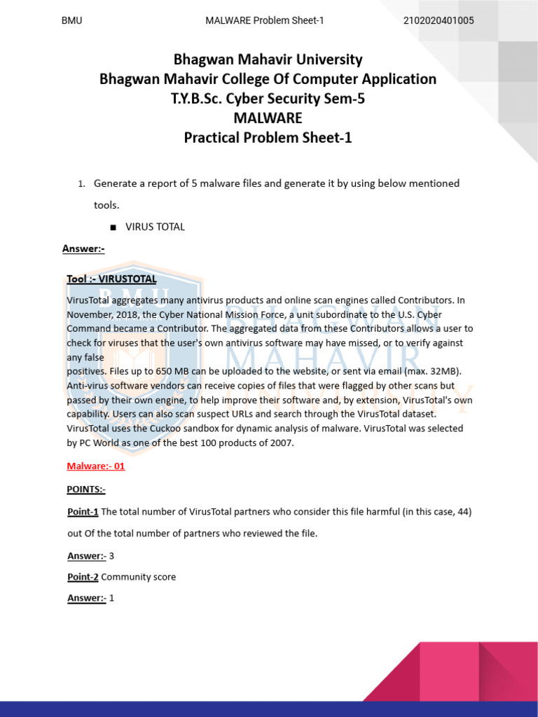 MALWARE Problem Sheet-1 | PDF | Computer Security Exploits | Cybercrime