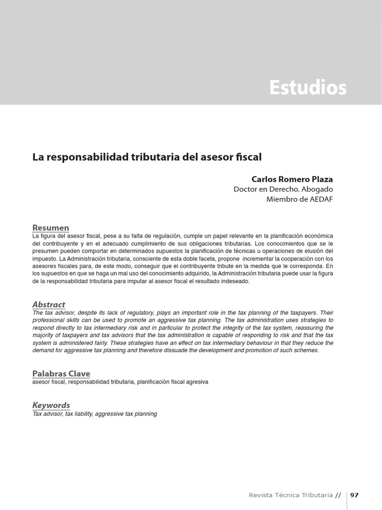 La Responsabilidad Tributaria Del Asesor Fiscal | PDF | Luxemburgo ...