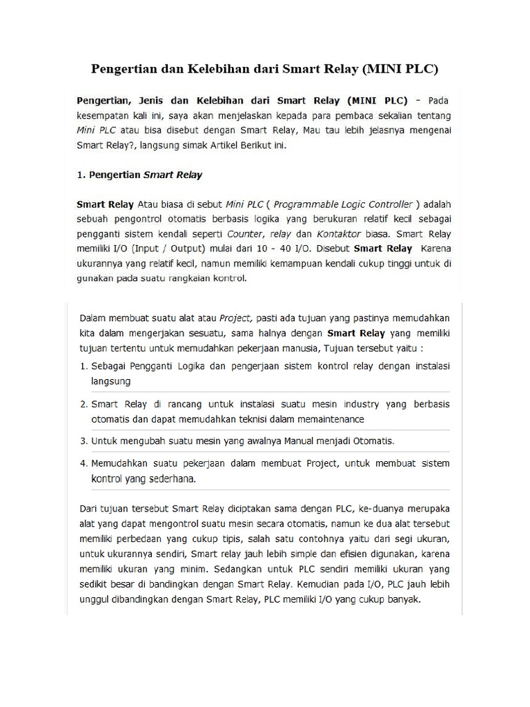 Smart Relay: Pengertian & Kelebihan | PDF