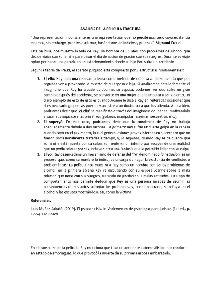 Análisis de La Película Fractura | Descargar gratis PDF | Carné de ...