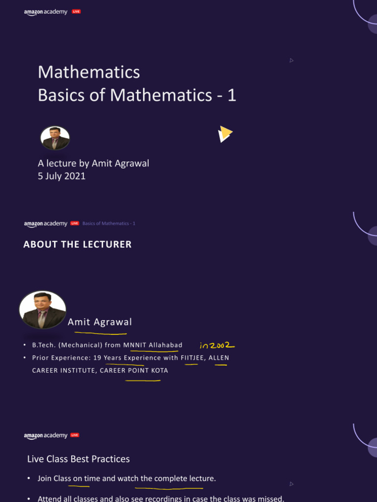 ClassNotes Basics of Mathematics 1 | PDF