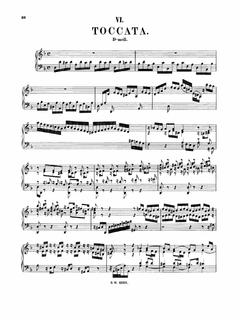 Bach - Toccata in D Minor, BWV 913 | PDF