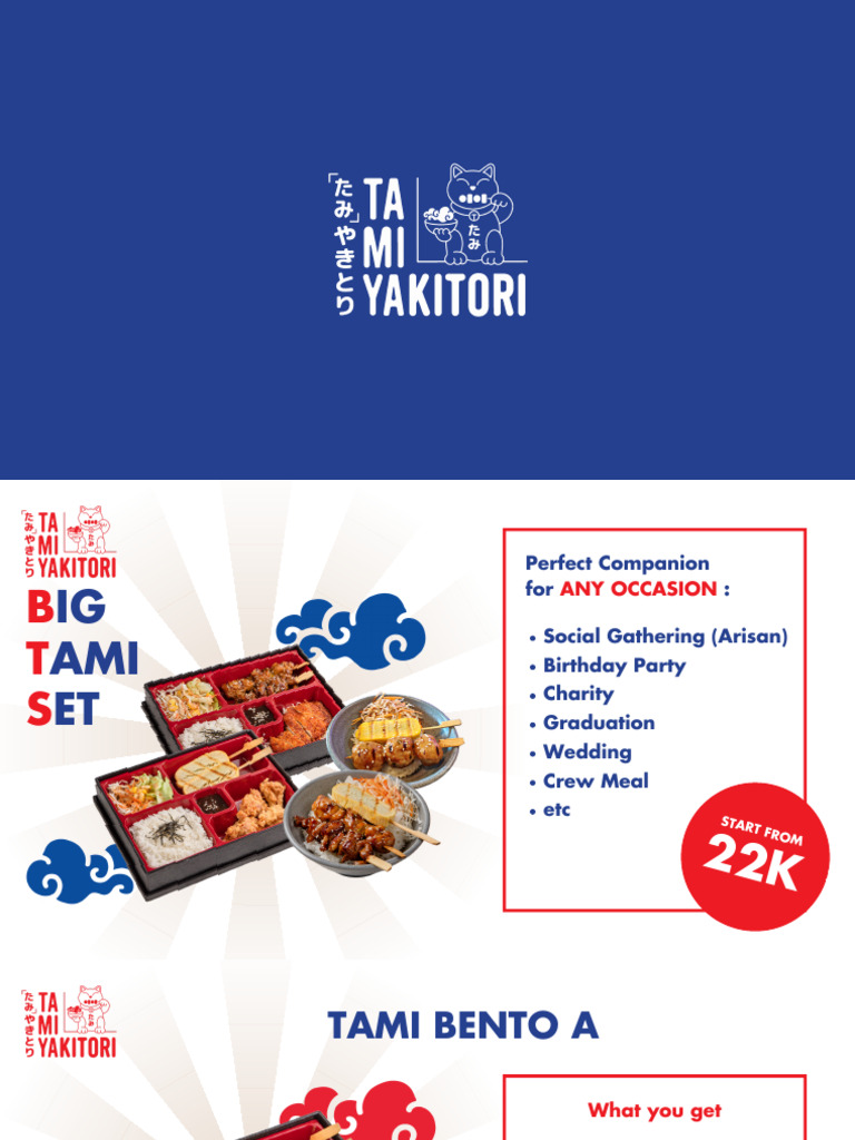 Big Tami Set Contoh Menu | PDF | Japanese Cuisine | Food And Drink