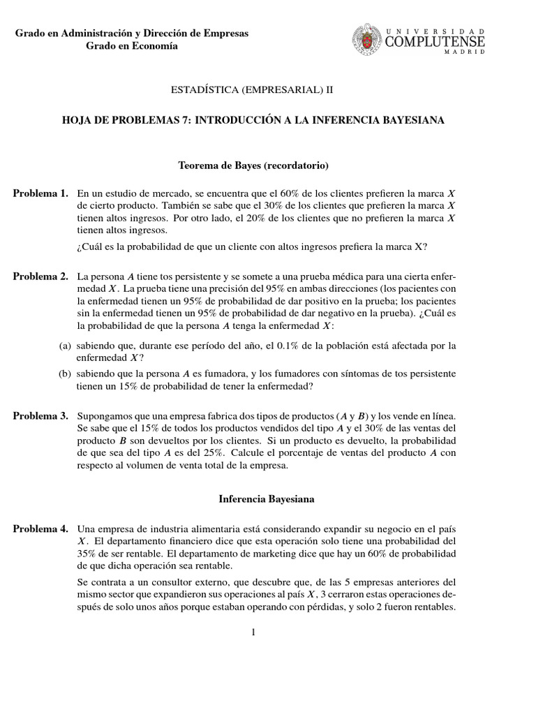 Ejercicios Con Soluciones Tema 7 Estadística | PDF | Probabilidad ...