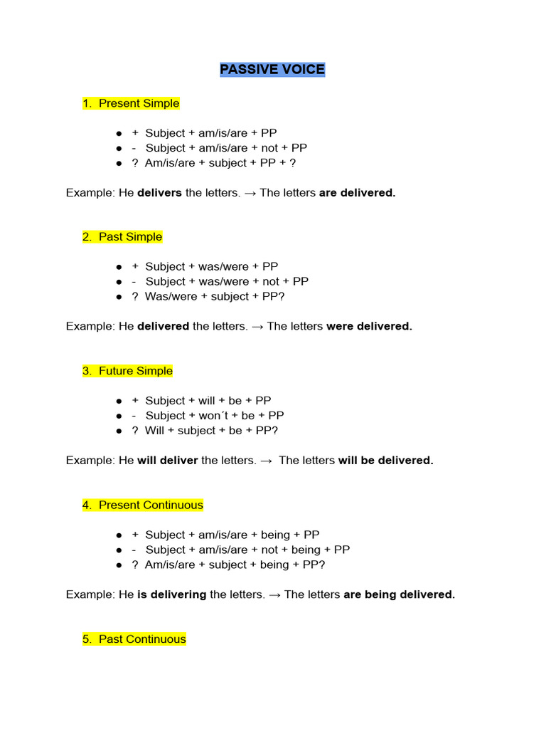 Understanding Passive Voice Structures | PDF