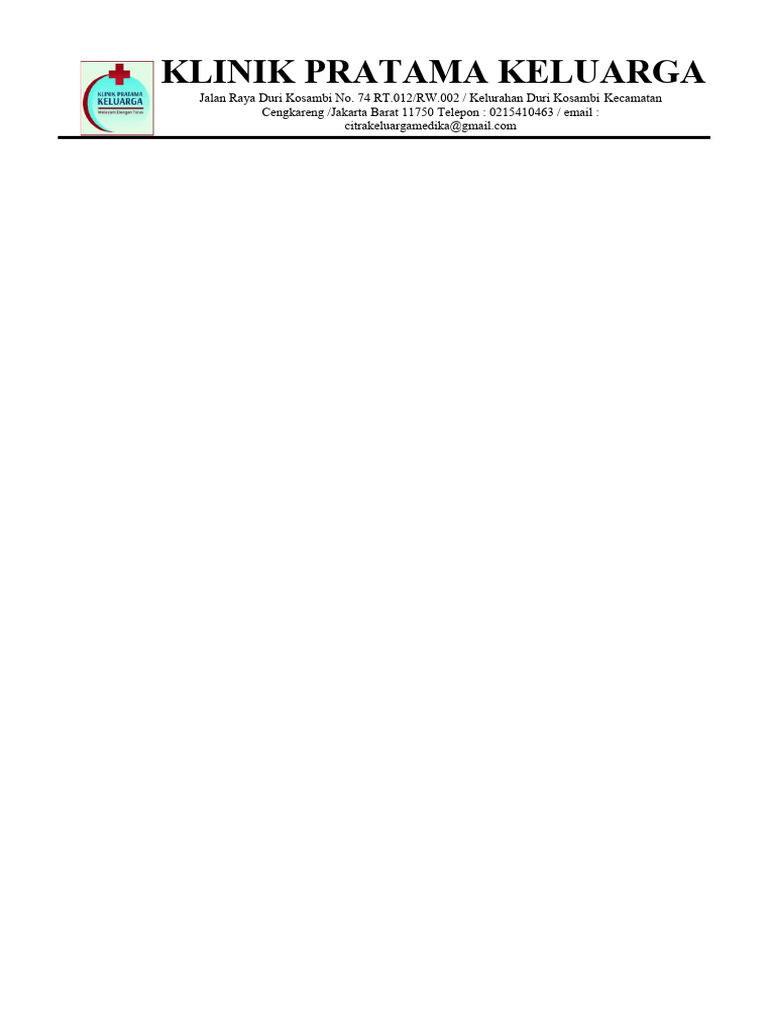 Kop Surat Klinik Pratama Keluarga | PDF