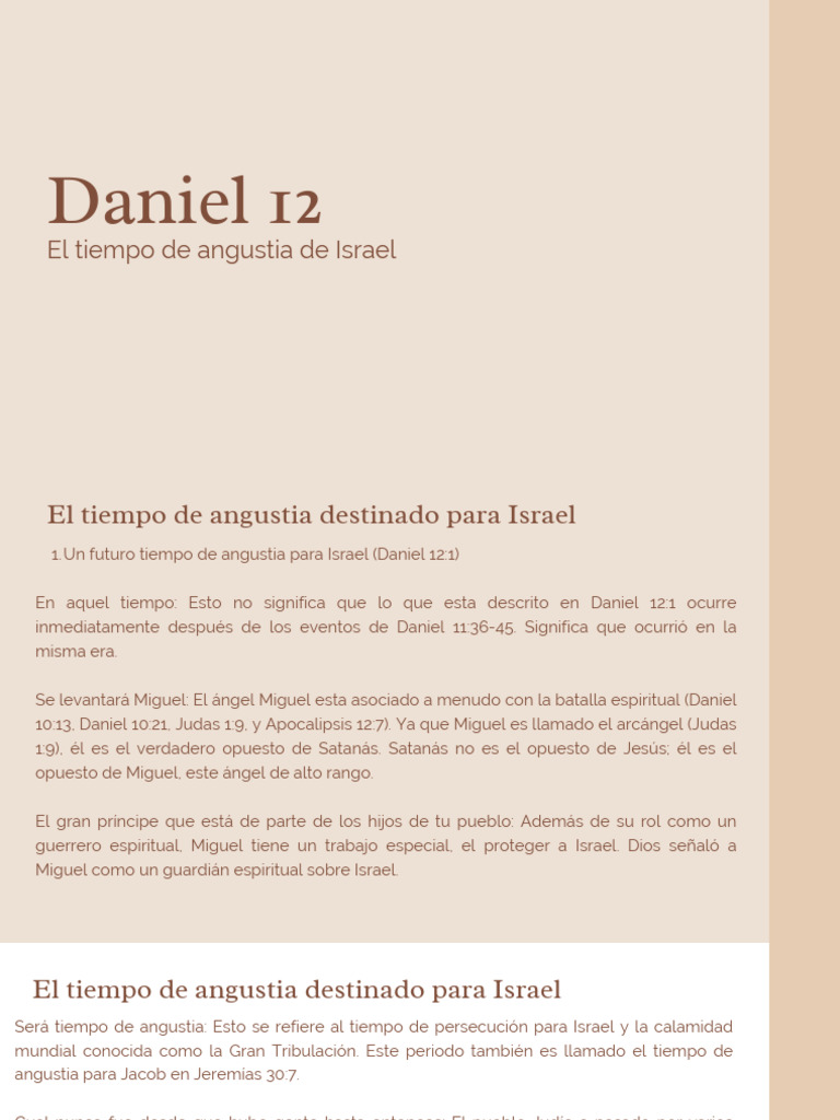 Tiempo de Angustia en Daniel 12 | PDF | Libro de daniel | Miguel (Arcángel)