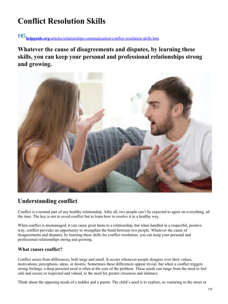 Conflict Resolution Skills | PDF | Body Language | Emotions