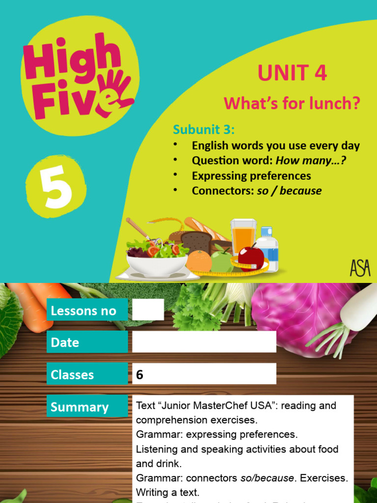 AULA - U4 Subunidade 3 | PDF | Lunch | Fast Food