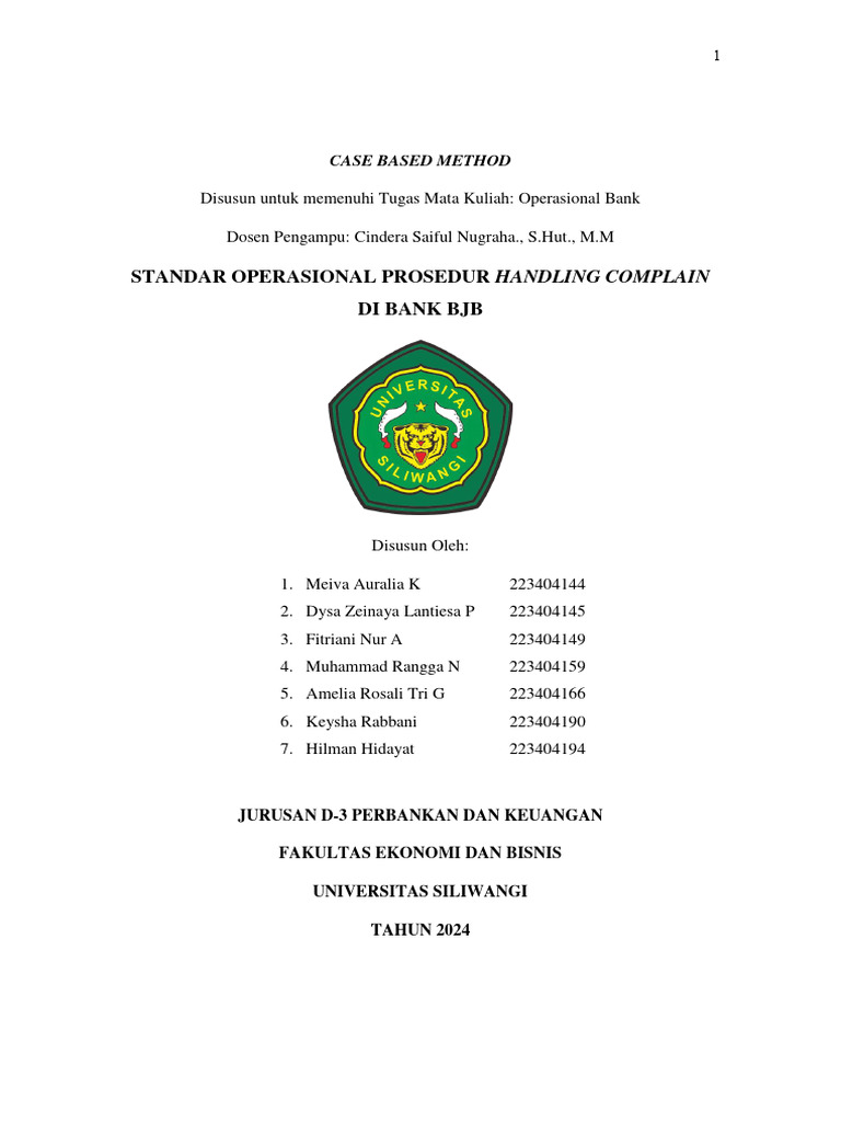 Case Based Method Operasional Bank Kel 1 (Proses 7) | PDF