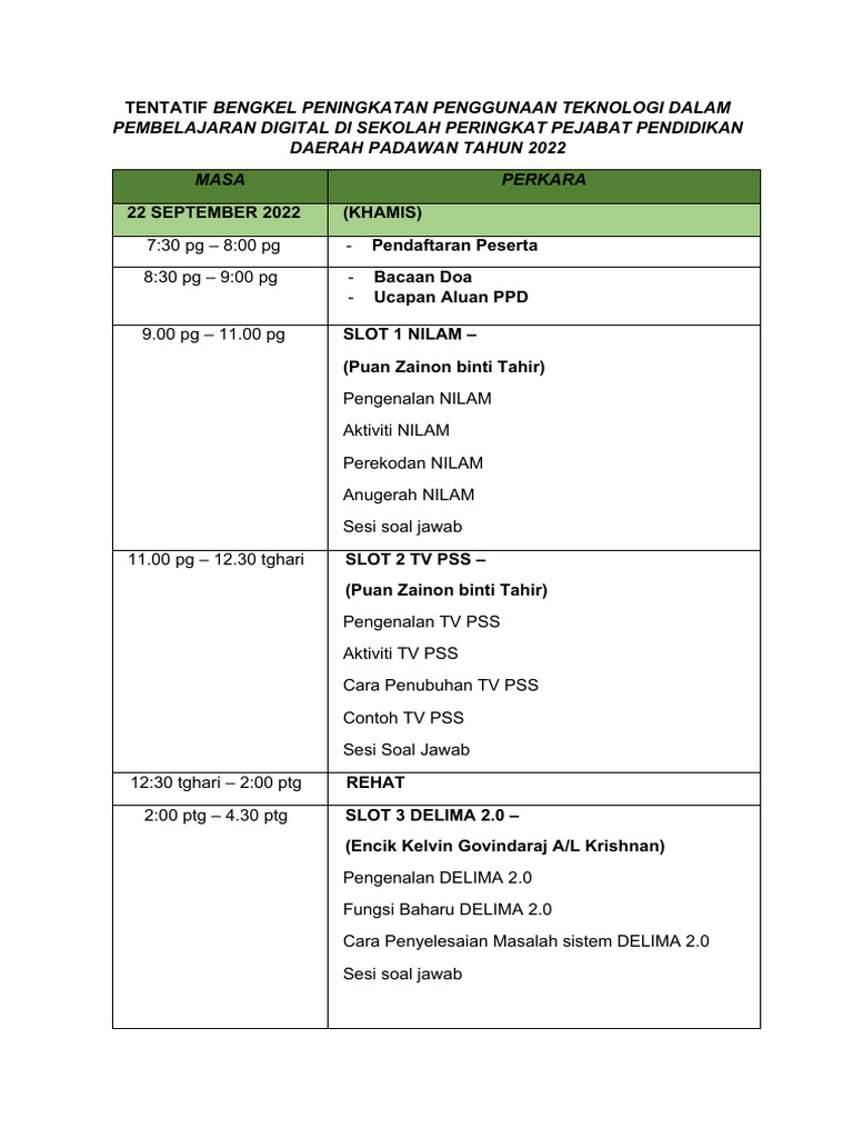 Bengkel Teknologi Pendidikan Padawan | PDF