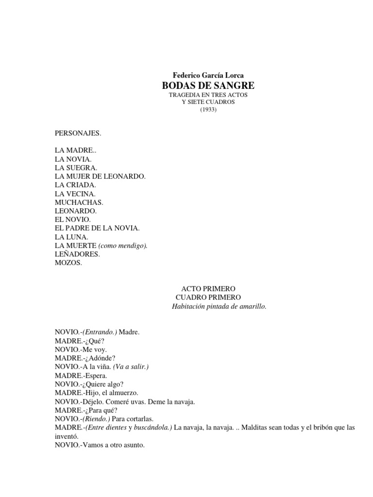 Bodas de Sangre | PDF