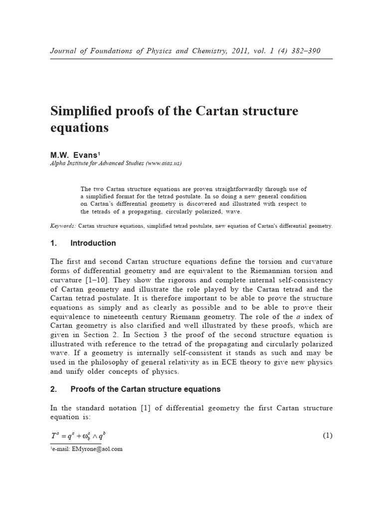 Cartan's EQs. | PDF | Differential Form | Mathematical Physics