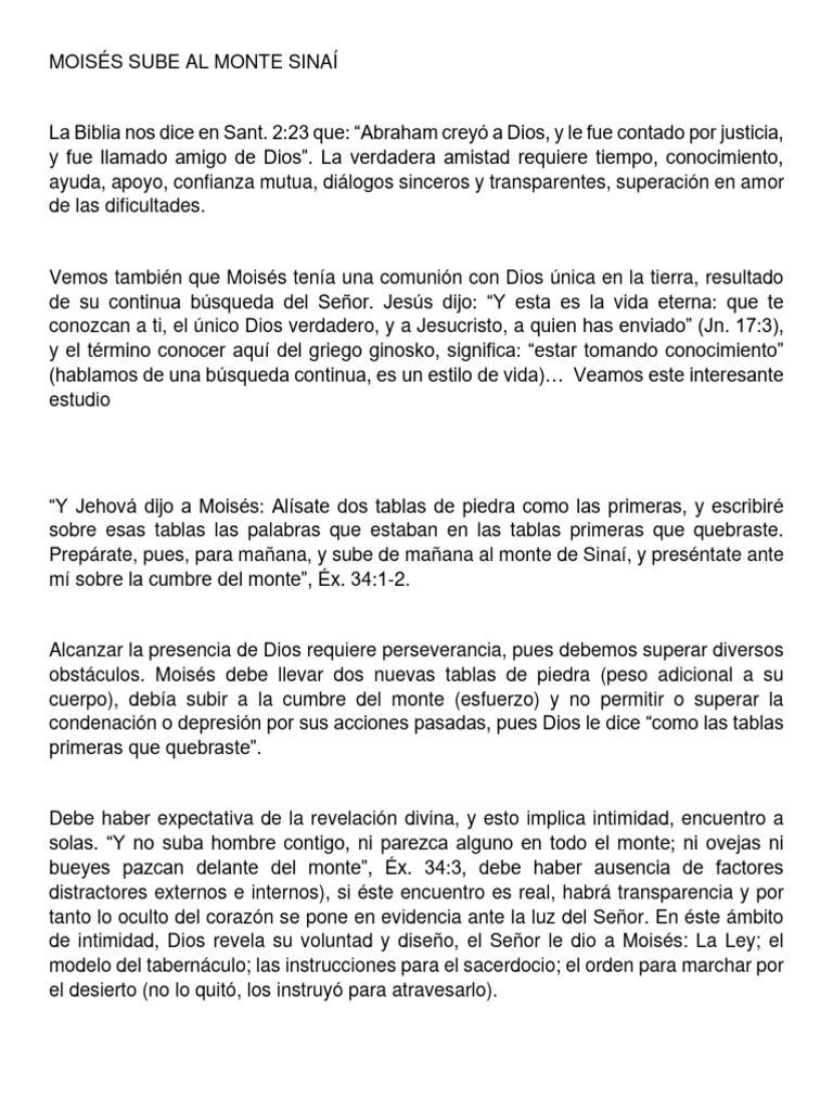 Moisés y su encuentro en el Sinaí | PDF | Moisés | Dios