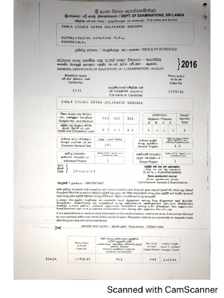 Advanced Level Results | PDF