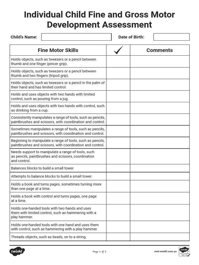Au C 1648959982 Individual Child Fine and Gross Motor Development ...