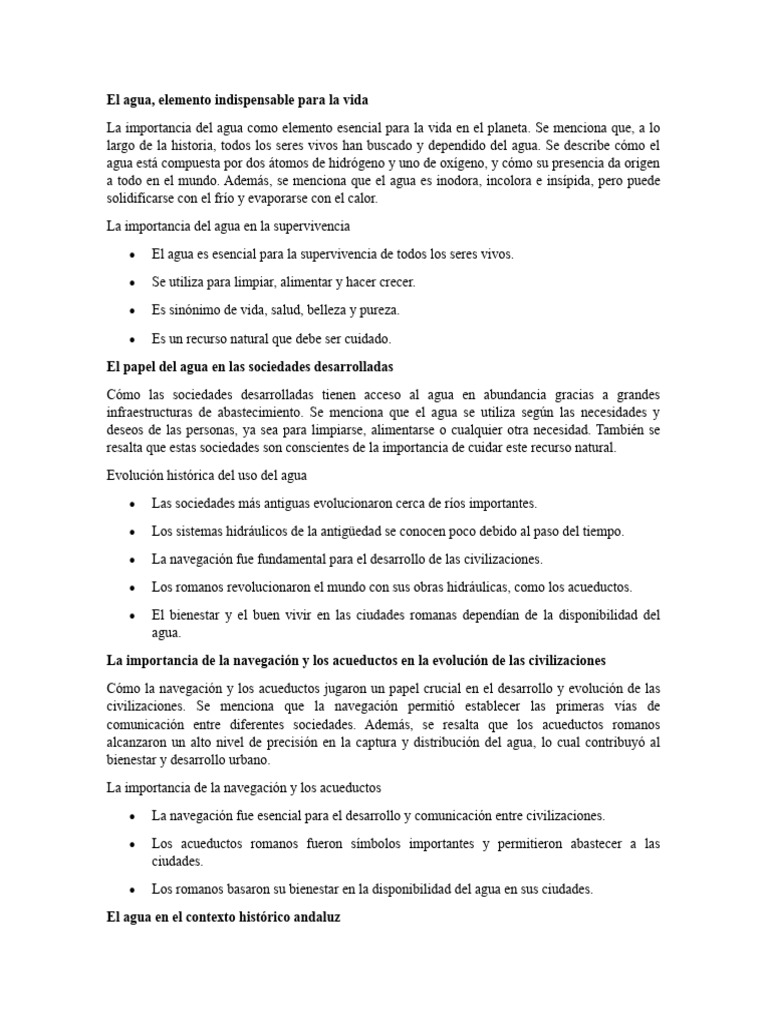 Historia Del Agua | PDF | Agua | Al Andalus
