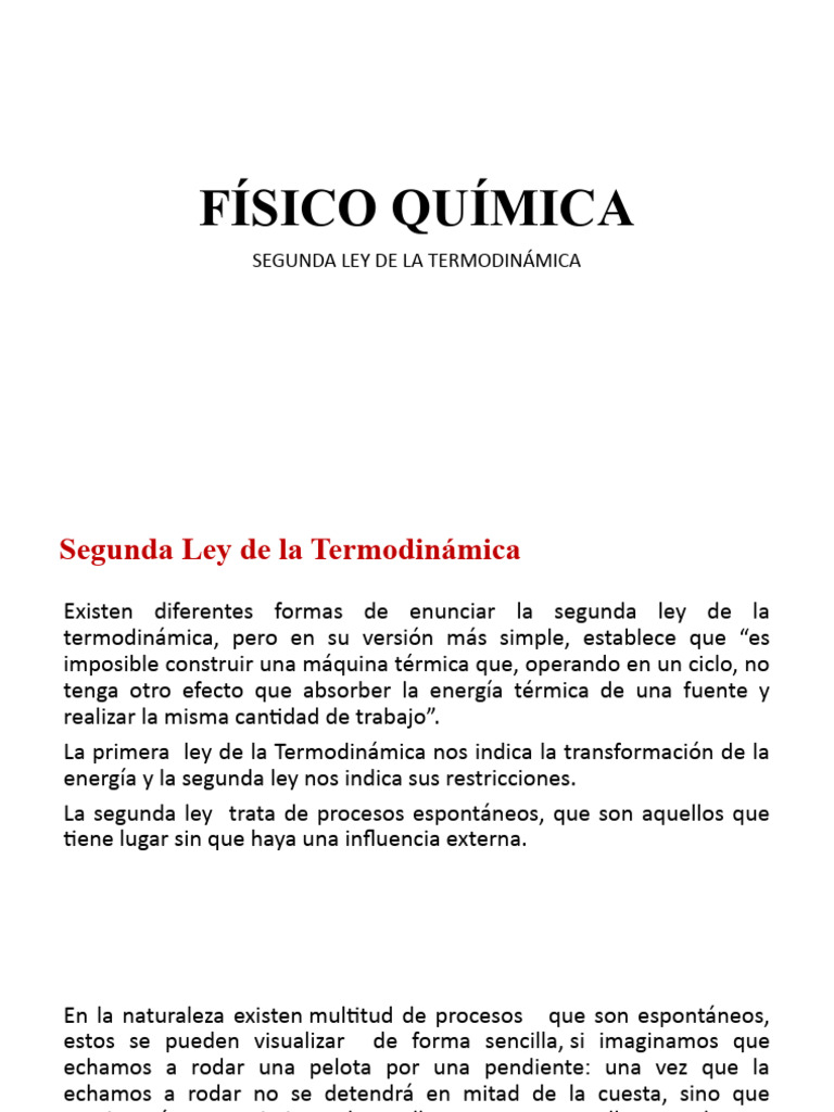 Semana06-1-Segunda Ley de La TD | PDF | Entropía | Termodinámica