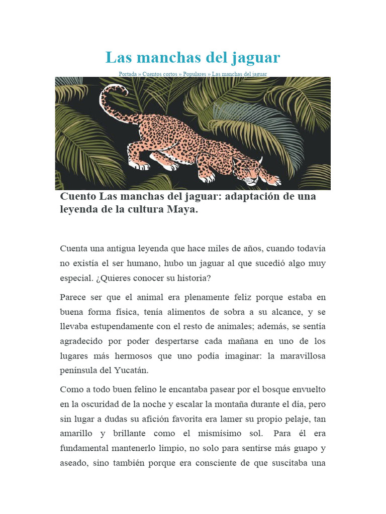 Las Manchas Del Jaguar | PDF | Jaguar