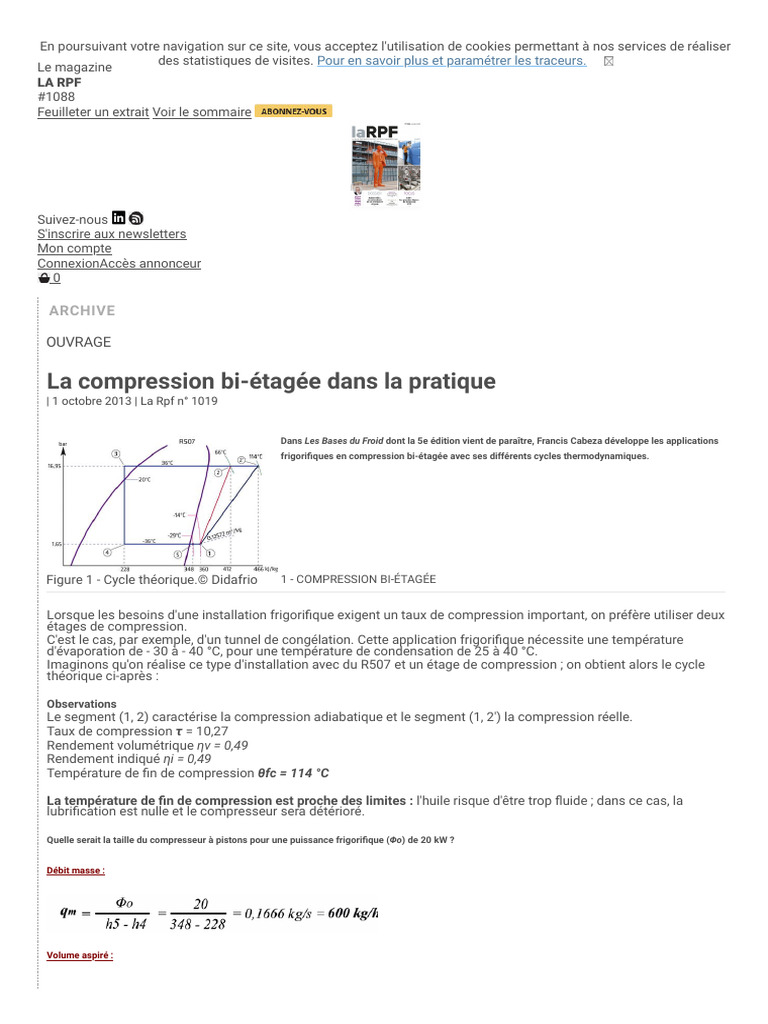 Compression bi-étagée en froid industriel | PDF | Injection (moteur ...