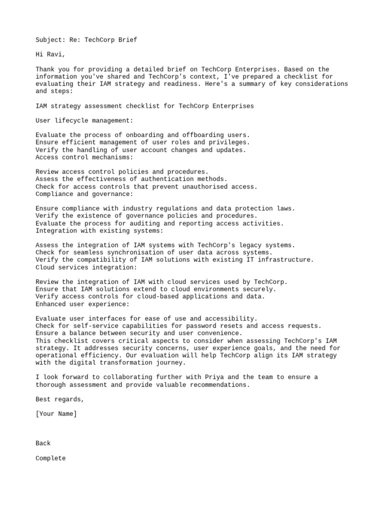 TechCorp IAM Strategy Checklist | PDF