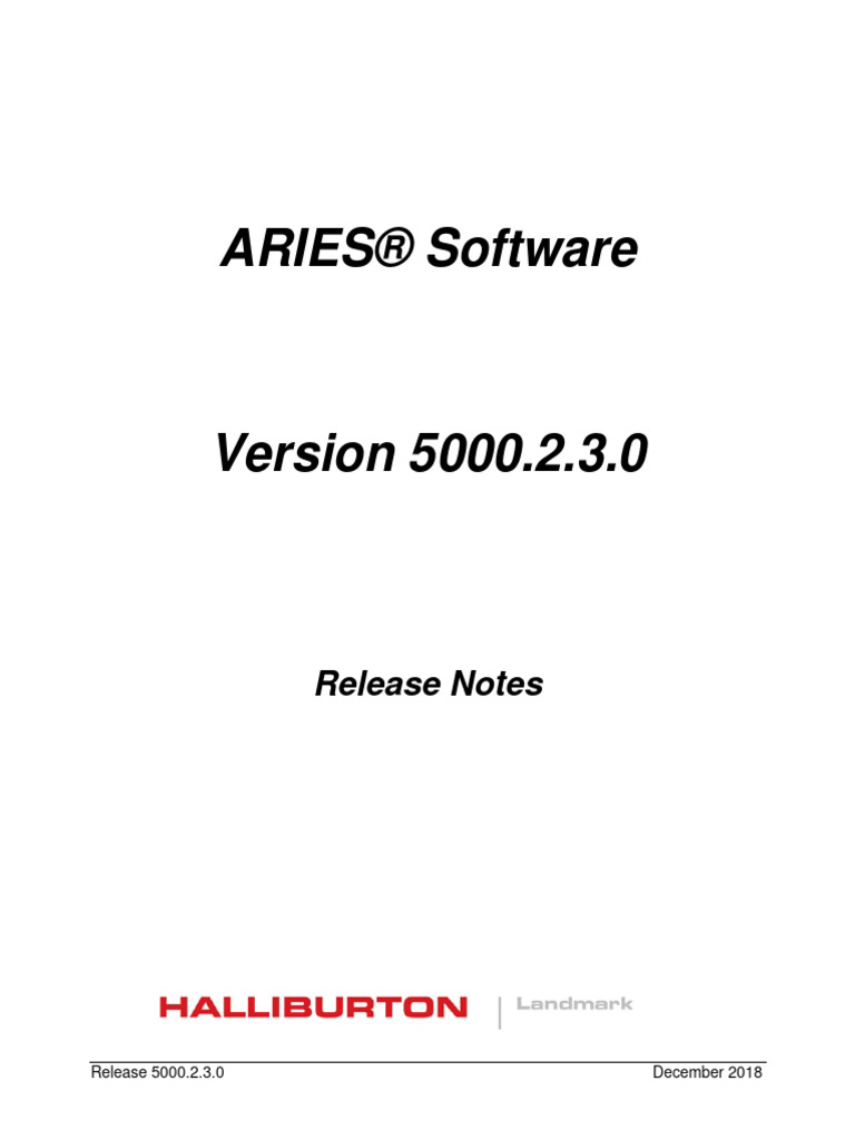 ARIES 5000.2.3.0 Release Notes | PDF | Software Engineering | Computer ...