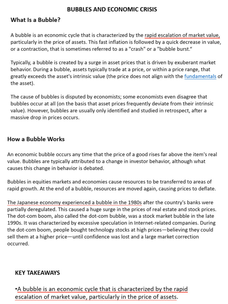 7-Bubbles and Economic Crisis | PDF | Economic Bubble | Mortgages