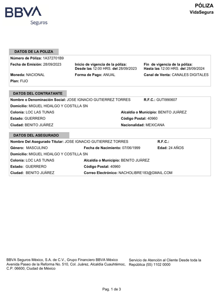 Seguro de Vida | PDF | Póliza de seguros | Seguro