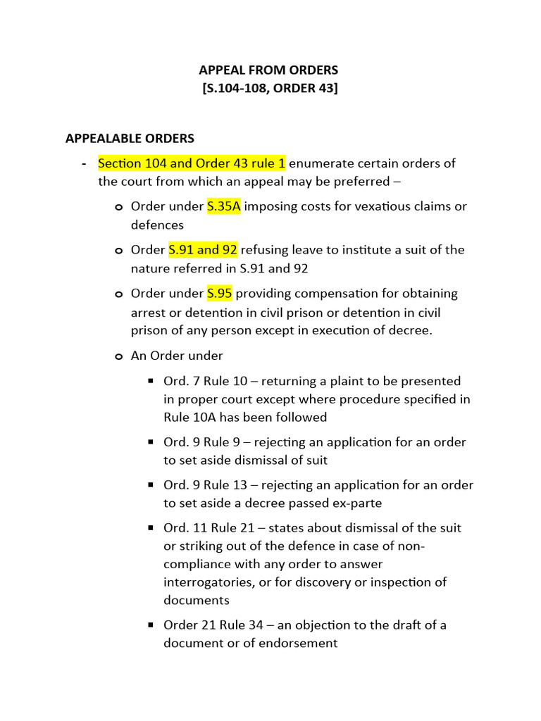 Appeal From Orders | PDF | Appeal | Lawsuit