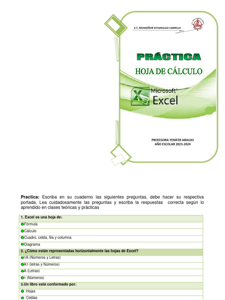 Practica de Excel | Descargar gratis PDF | Microsoft Excel | Microsoft Office