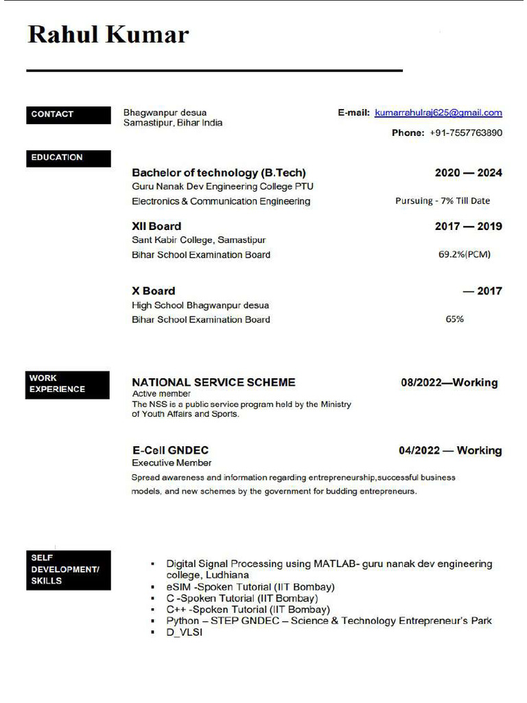 Rahul's Resume | PDF