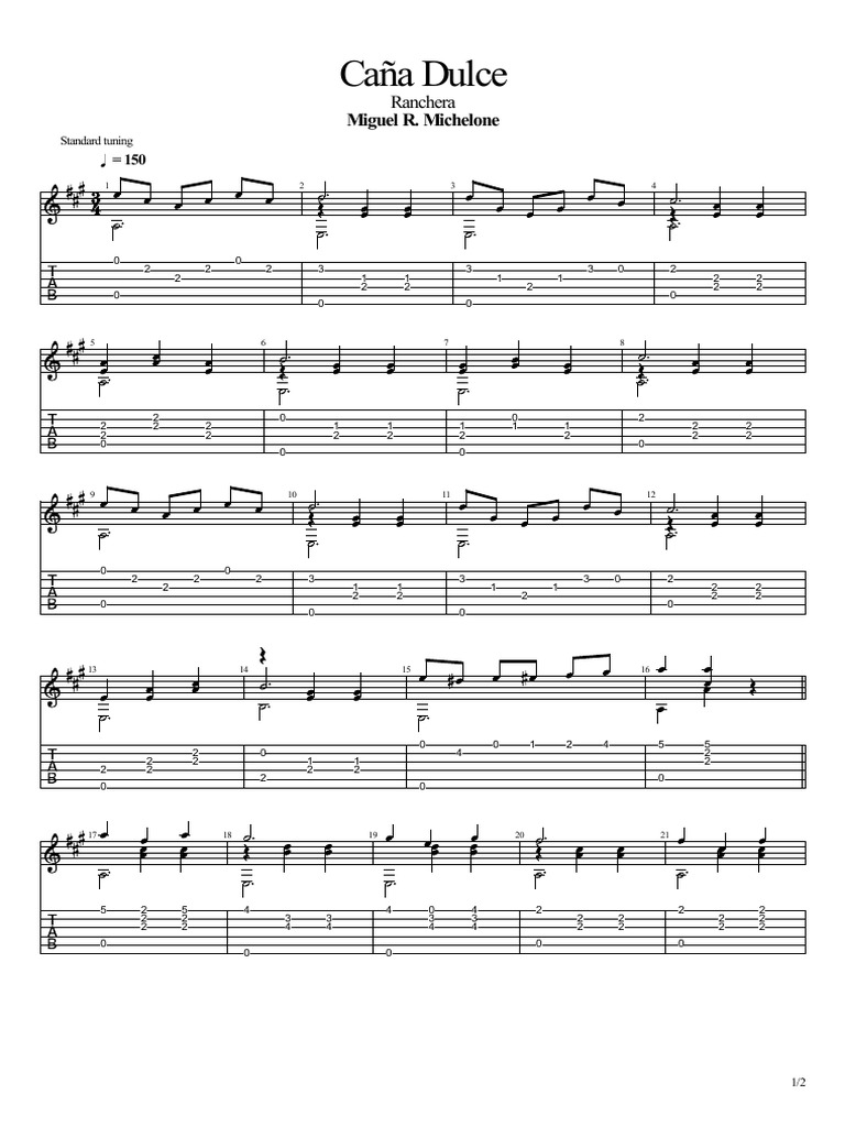 Caña Dulce (Ranchera) - Miguel R. Michelone | PDF