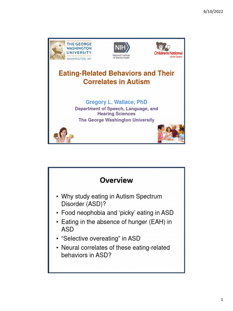 ASD and Eating Related Behaviors | PDF | Autism Spectrum | Taste