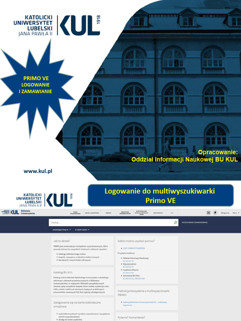 Primo - VE - LOGOWANIE - ZAMAWIANIE, BU KUL | PDF