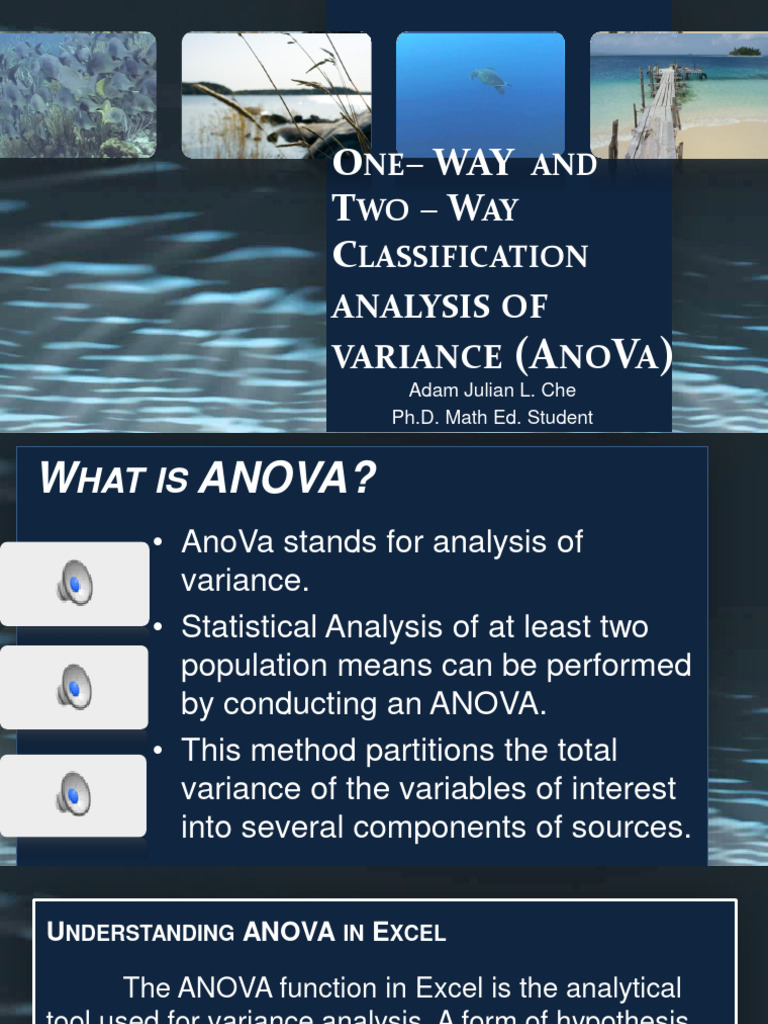 One Way and Two Way Classification Analysis of Variance | PDF ...
