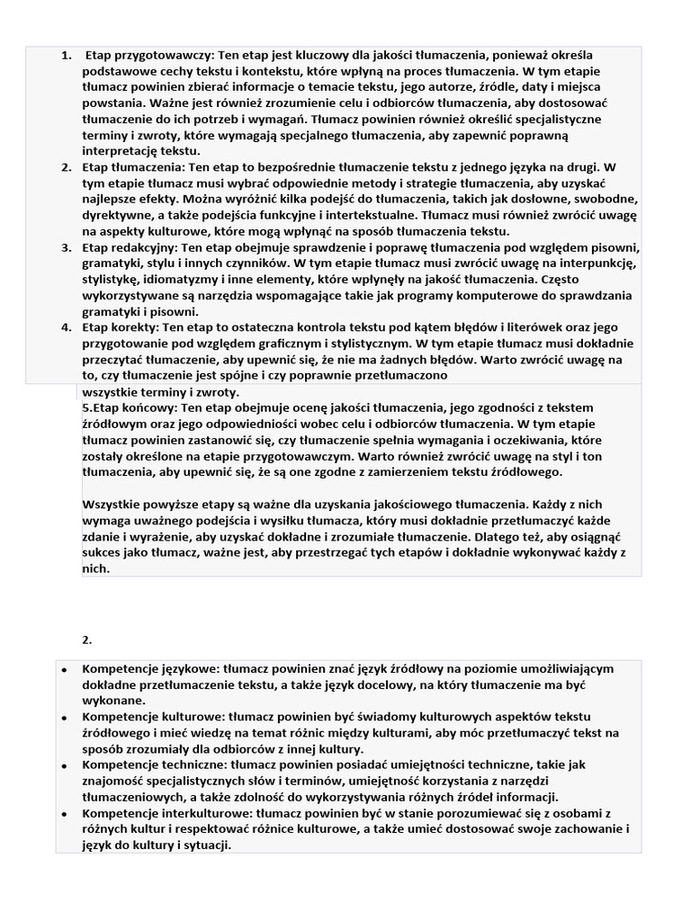 Etap Przygotowawczy | PDF