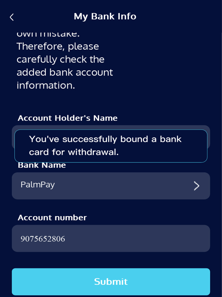 Bank Card Withdrawal Binding Confirmation | PDF
