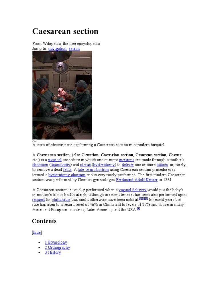 Caesarean Section | PDF | Caesarean Section | Childbirth