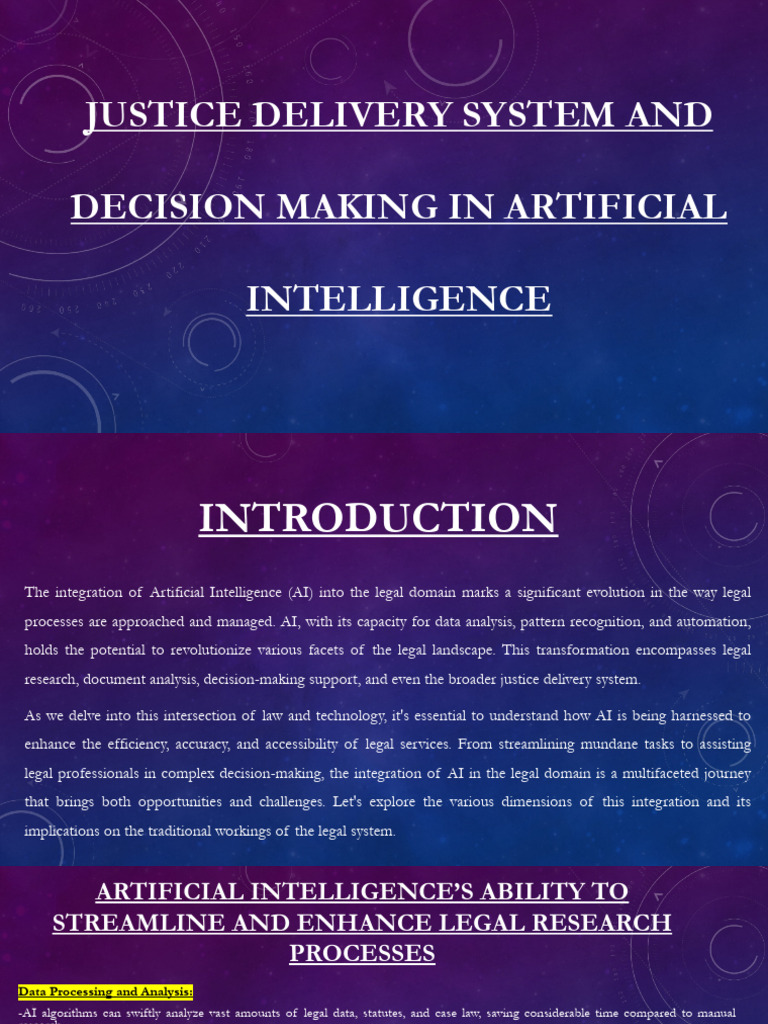 Justice Delivery System and Decision Making in Artificial Intelligence | Download Free PDF ...