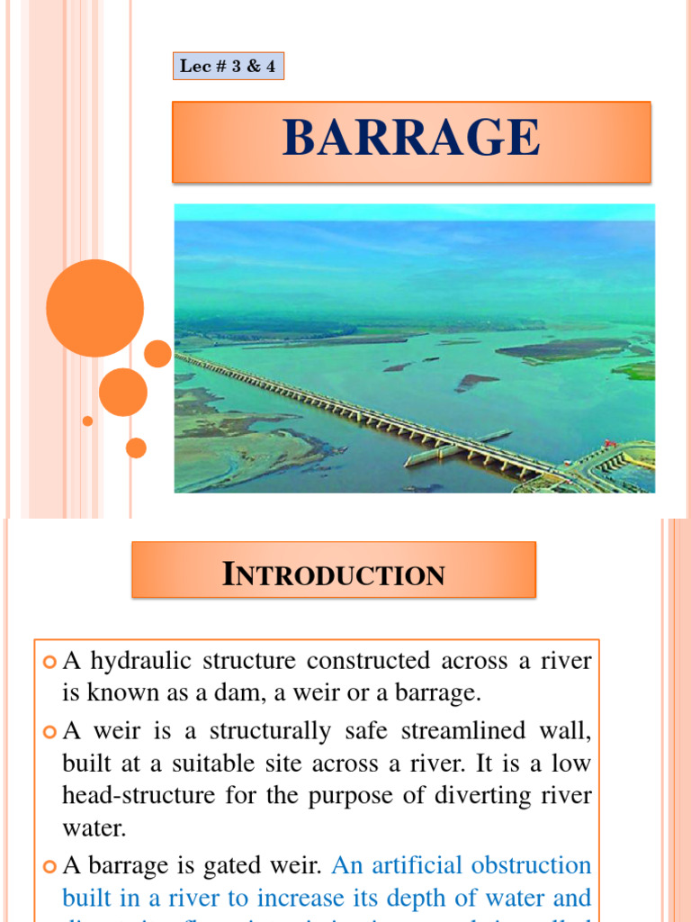 Lecture-3 & 4 Barrage | Download Free PDF | River | Soil Mechanics