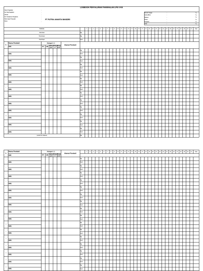 Form Logbook | PDF