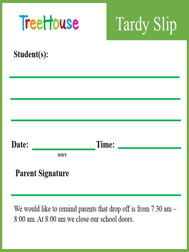 Tardy Slips PDF | PDF