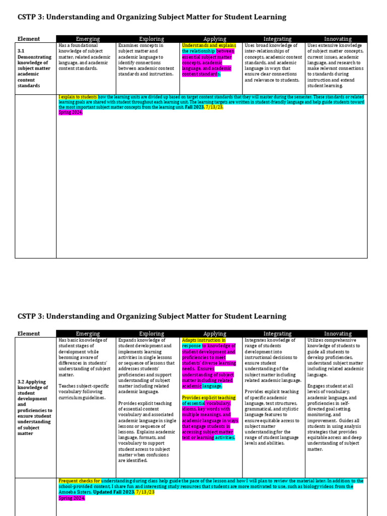 CSTP 3 Sundlof Spring 2024 | PDF | Differentiated Instruction | Curriculum