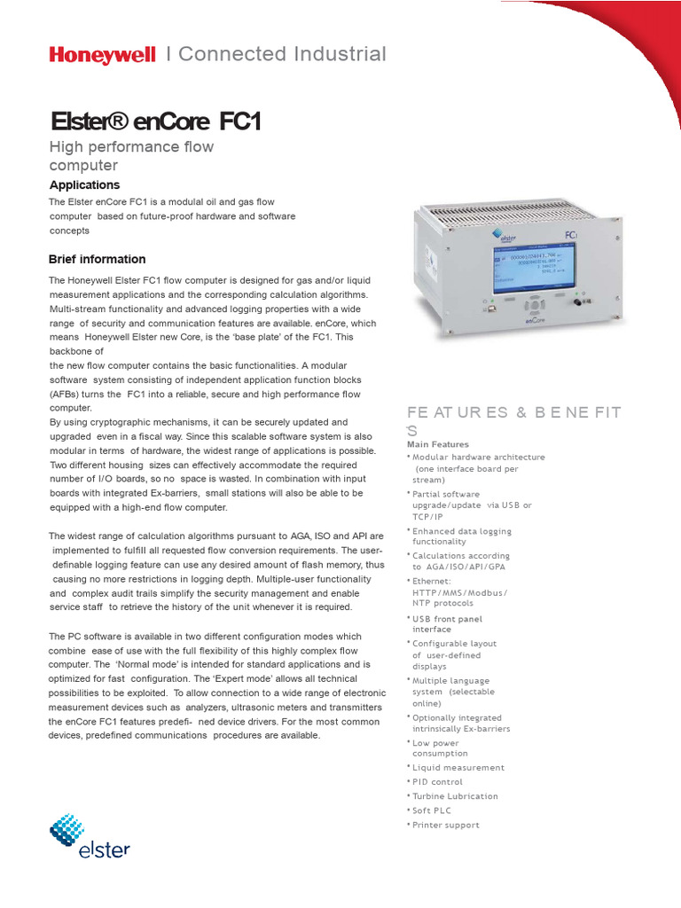 Elster EnCoreFC1 Datasheet | PDF | Computer Science | Computer Engineering